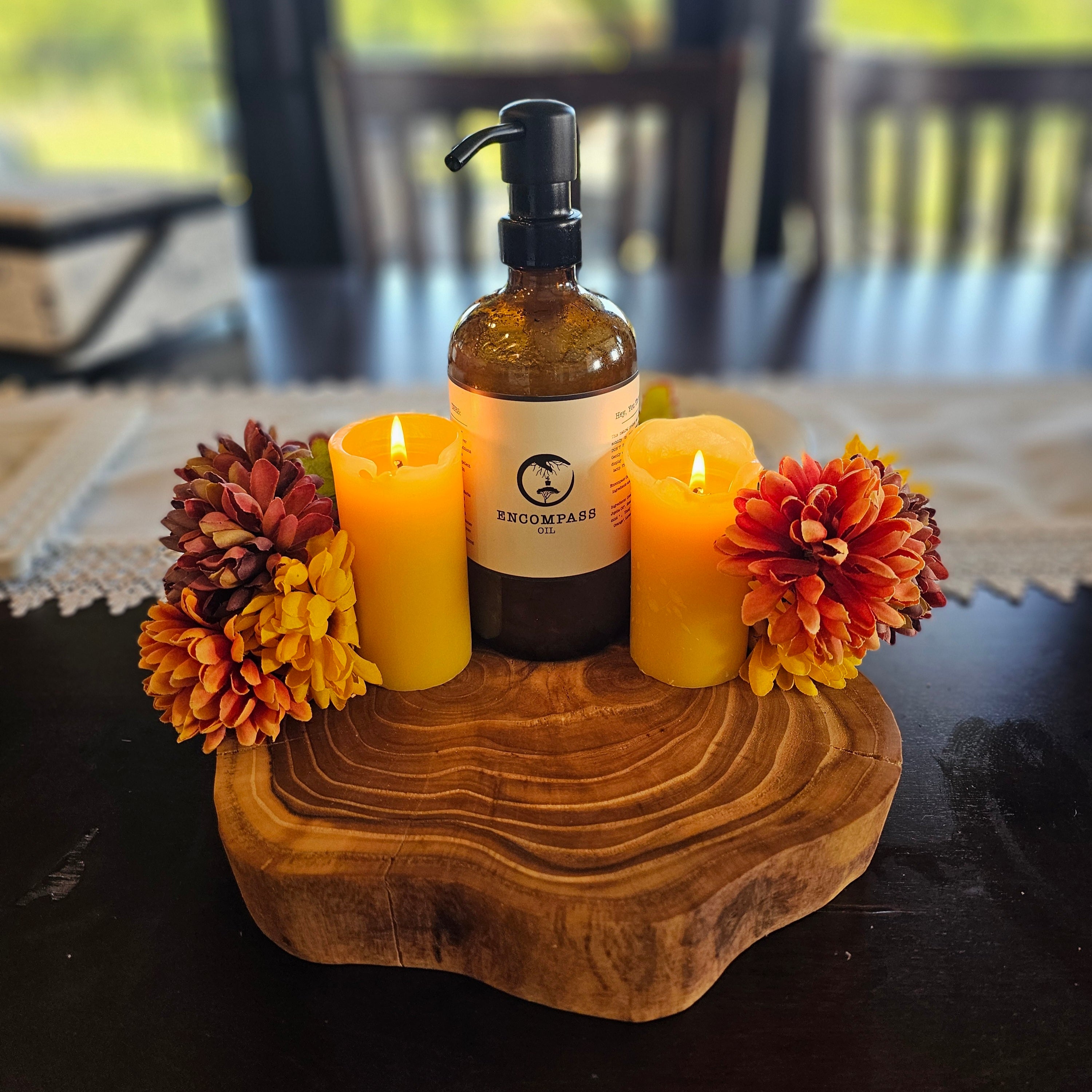 Handmade Natural Wood Decorative Centerpiece | Rustic Wood Table Decor ...